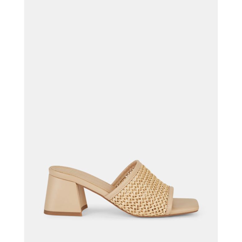 FLAMES HEELS In NATURAL RAFFIA | Buy Women's HEELS Online | Novo Shoes