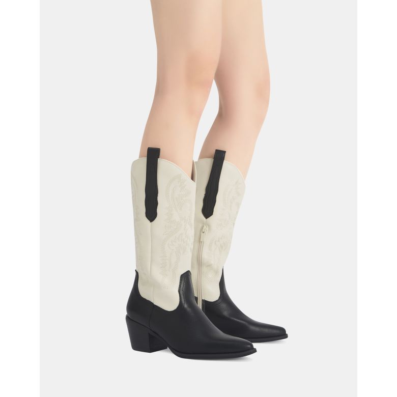 HOWDY BOOTS In Black/White | Buy Women's BOOTS Online | Novo Shoes