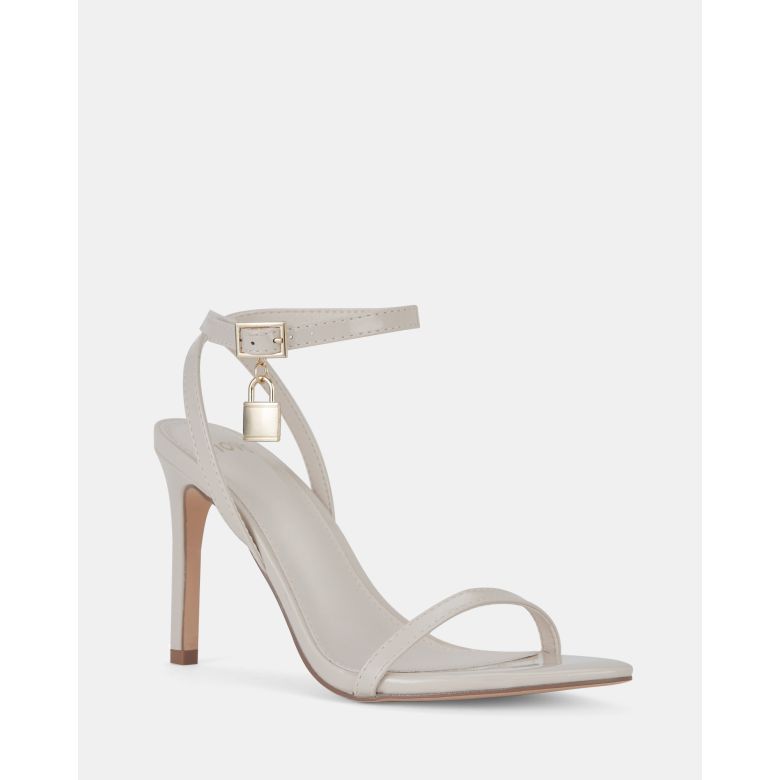 LIBBIE HEELS In CREAM PATENT | Buy Women's HEELS Online | Novo Shoes