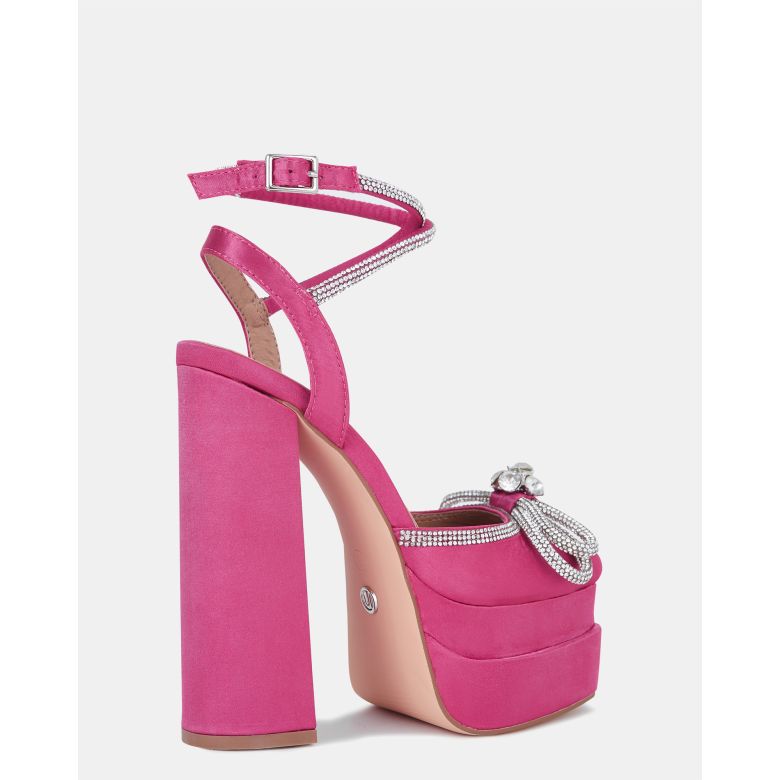 ZAMARI HEELS In MAGENTA SATIN | Buy Women's HEELS Online | Novo Shoes