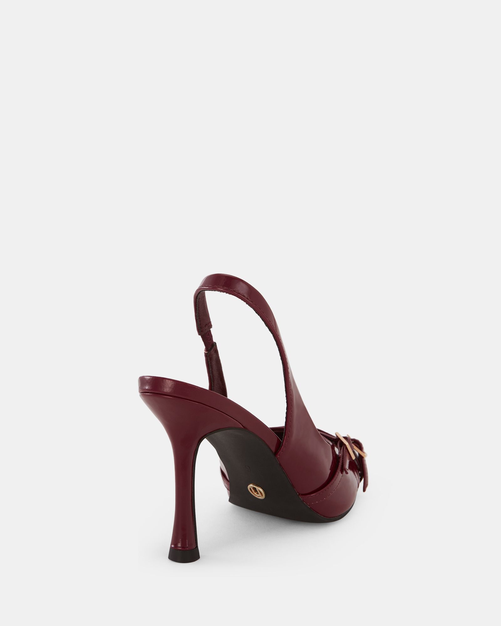 IGGI DEEP RED PATENT Closed Toe Heels | Buy Women's HEELS Online | Novo ...