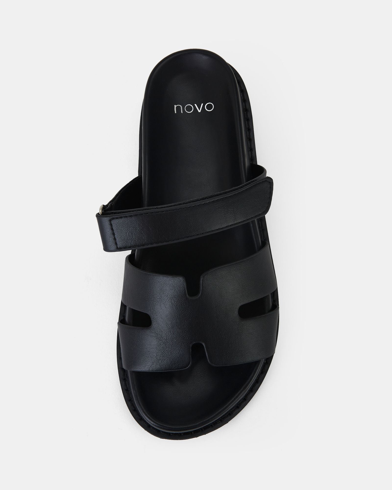 SLOTHY BLACK Sandals | Buy Women's SANDALS Online | Novo Shoes