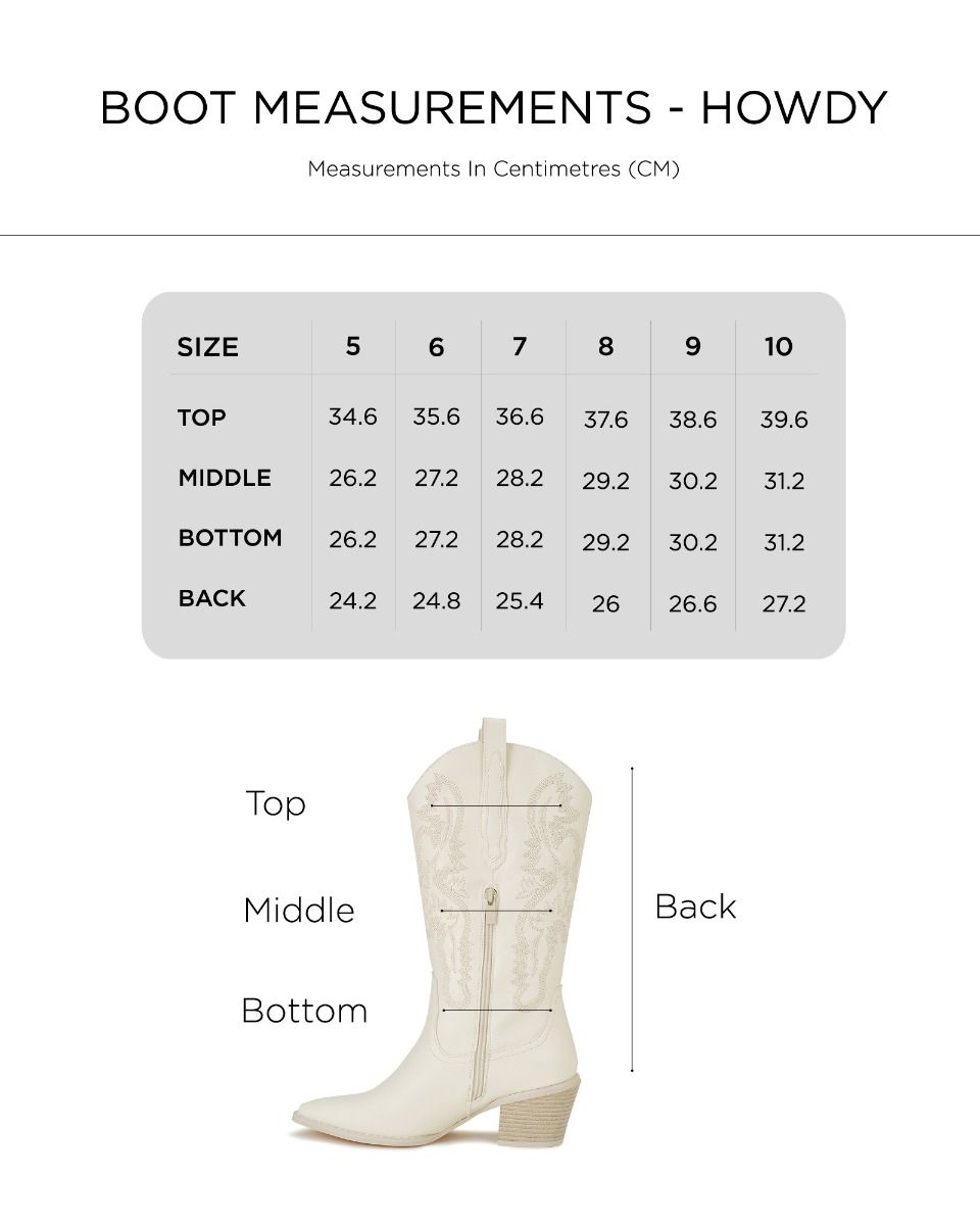 HOWDY Black/White COWBOY BOOTS | Buy Women's BOOTS Online | Novo Shoes